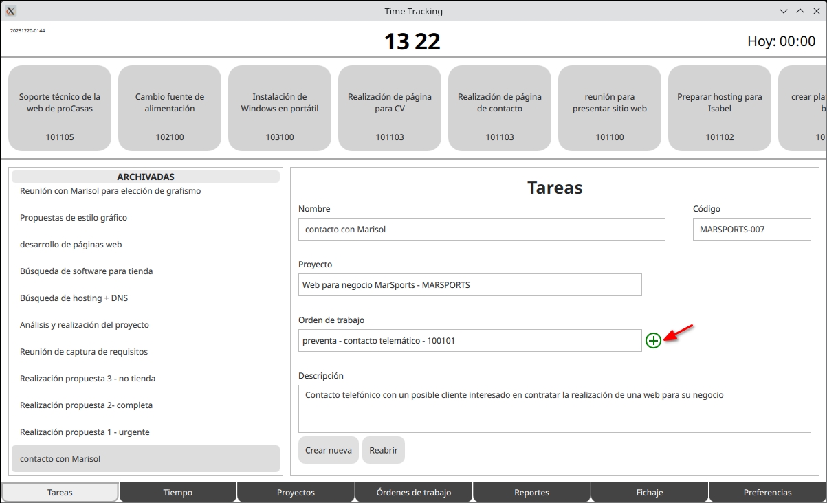 Múltiples órdenes de trabajo | TimeTracking